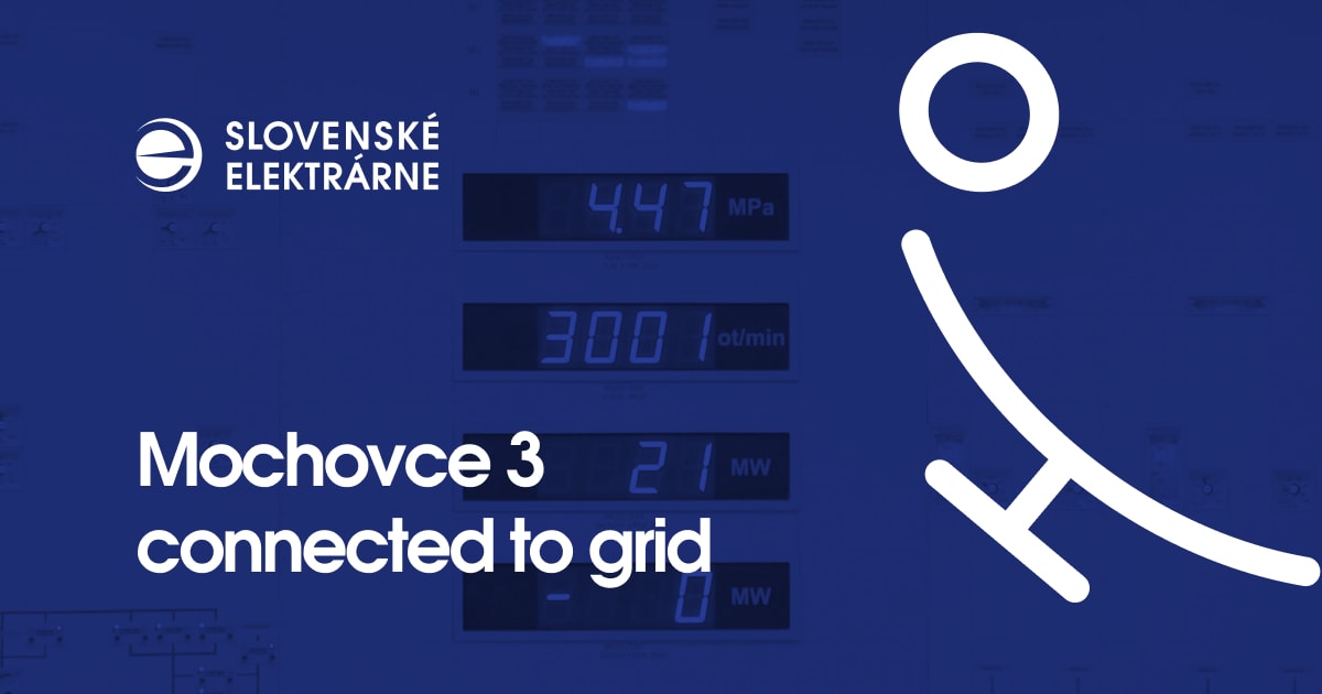 Mochovce 3 first connection to the grid - SEAS